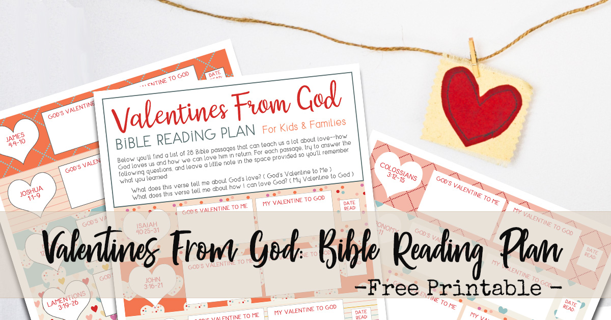 "Valentines From God" Bible Reading Plan for Kids - Free Printable ...