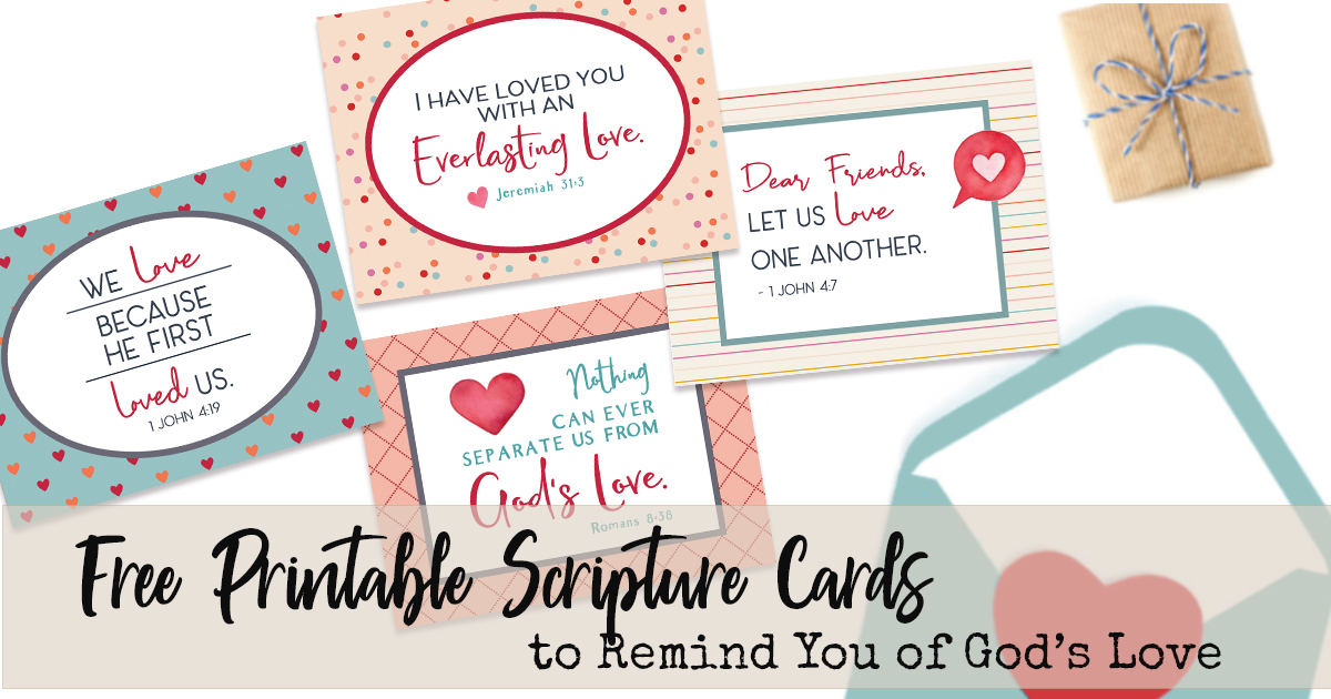Free Printable Bible Verse Cards: God's Love | More Like Grace
